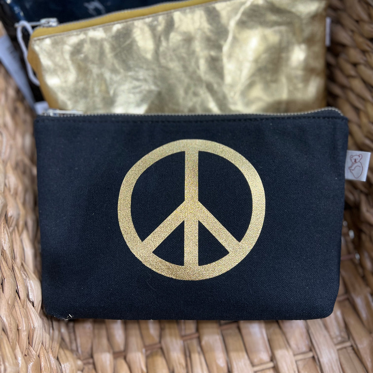 Makeup Bag - Peace Sign in Gold Foil NEW! – Quilted Koala
